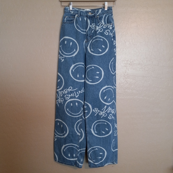 H&M | Jeans | Smiley X Hm Loose Y2k Jeans | Poshmark